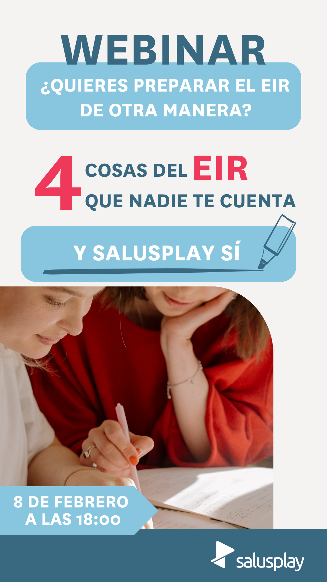 SalusPlay celebrará una Webinar para presentar su Curso EIR 24/25 y conozcas una forma diferente ...