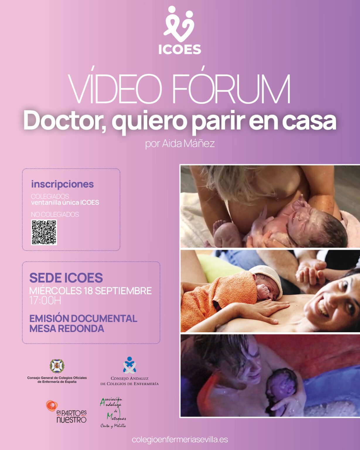 El Colegio de Enfermería de Sevilla ofrece a madres, familias y matronas el vídeo fórum 'Doctor ...